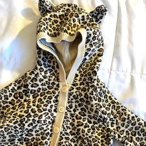 GAP | Shirts & Tops | Baby Gap Girl Leopard Print Hooded Sweater ...